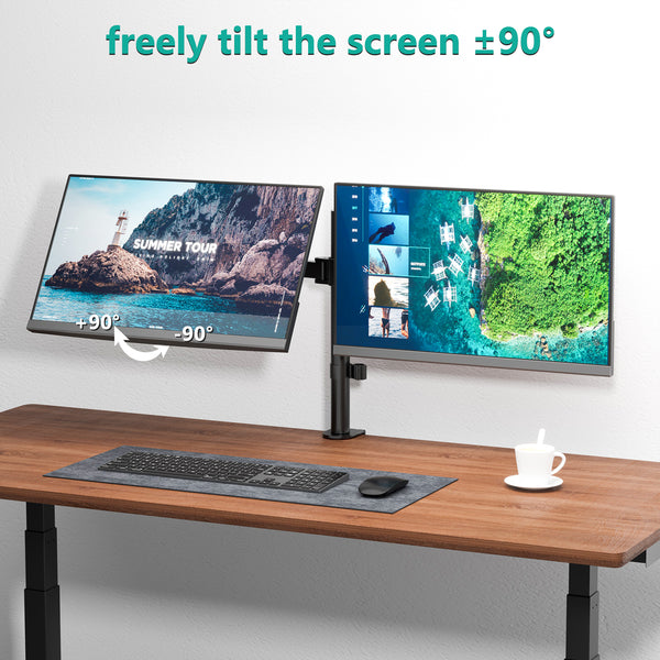 Dual LCD Monitor Mount Stand Fits Two Screens up to 27" - WALI ELECTRIC