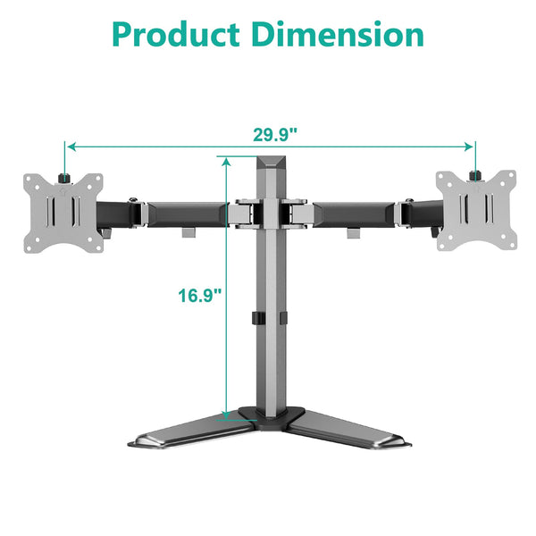 WALI Dual Monitor Stand for Desk, Computer Monitor Stands for 2 Monito ...