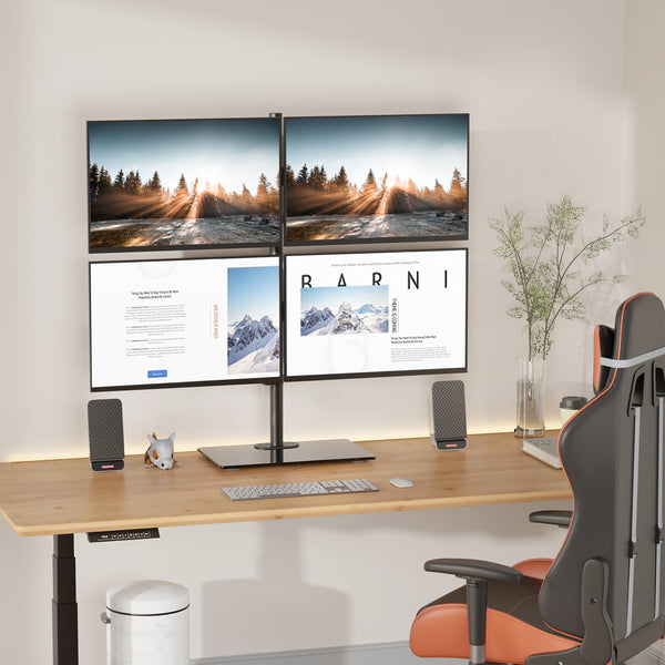 WALI Quad Monitor Stand, fits 4 Computer Screens up to 27 Inch, Holds ...