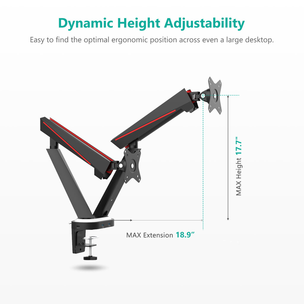 Dual Gaming Monitor Mount Stand GAMU002 - WALI ELECTRIC