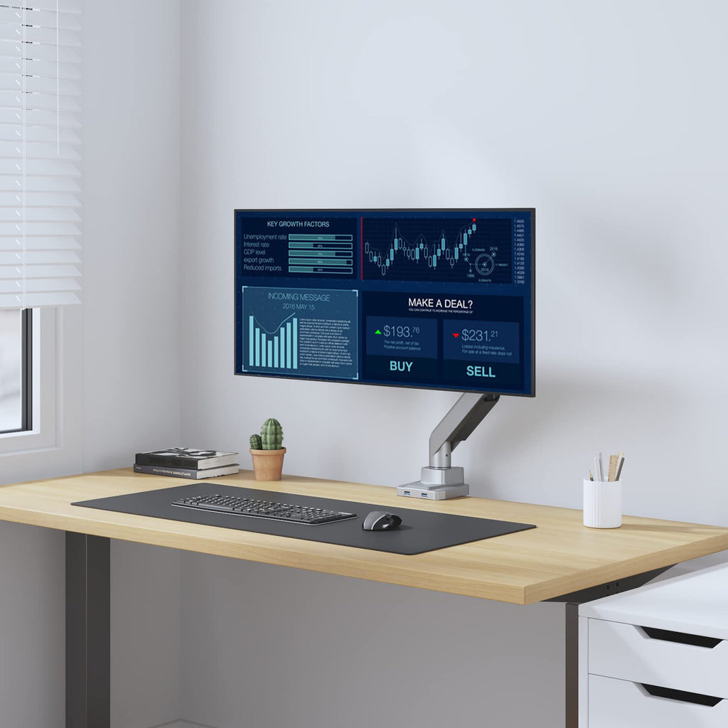 Single Monitor Stand Mount Arm, Fully Adjustable Desk Mount, GSMU001 ...