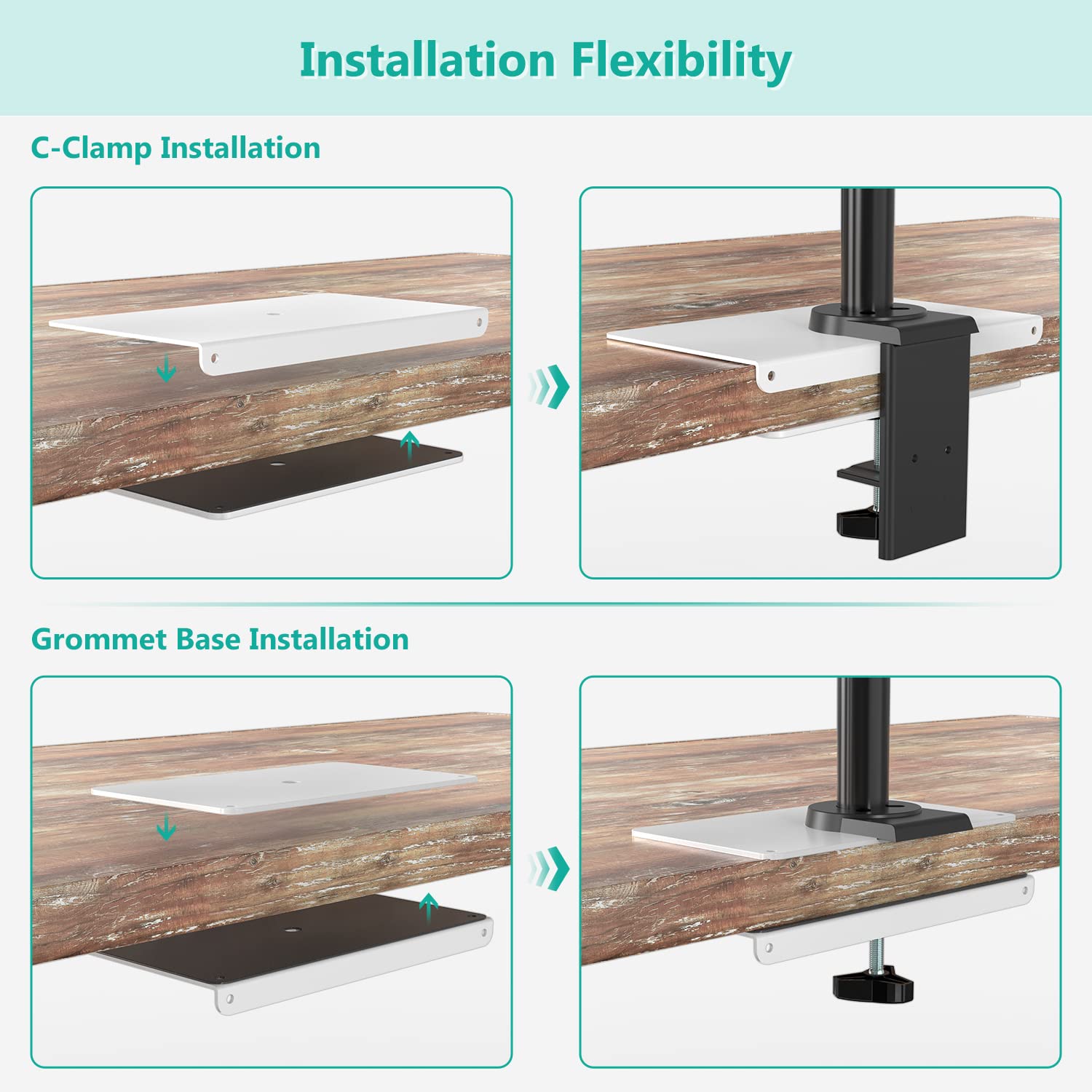Computer Monitor Arm Clamp, Steel Reinforcement CGRP-W - WALI ELECTRIC